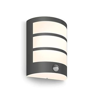 Philips myGarden LED Python Wandaußenleuchte mit Bewegungsmelder, 6W, warmweißes Licht 2.700K, 600lm, IP44 Schutzklasse, integriertes Leuchtmittel, Anthrazit