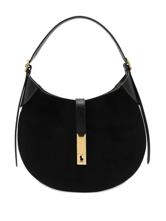 Polo Ralph Lauren Schultertasche aus Wildleder - Schwarz