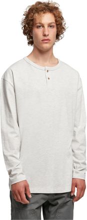 Urban Classics Herren Organic Oversized Henley Longsleeve T-Shirt, lightgrey, M