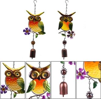 Happyyami 2stücke Windspiel Anhänger in Eulenform Dekorative Windglocke Für Haus Und Garten Robust Und Langlebig