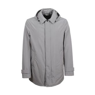 Herno Winterjacke mit Rei&szlig;verschluss und Kapuze - - Jackets - Herren - Grau - 2XL