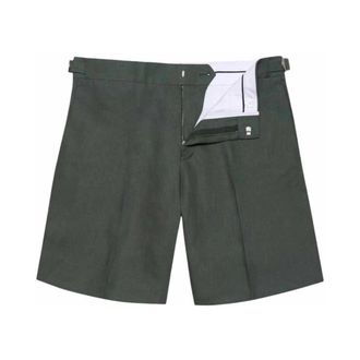 Orlebar Brown Leinen Khaki Shorts - - Shorts - Herren - Gr&uuml;n - W32