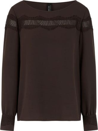 Marc Cain Elegante Bluse mit Spitze - - Blouses & Shirts - Damen - Braun - S