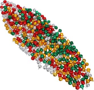 DOITOOL Kleiner Weihnachtsgl&ouml;ckchen aus Metall 10mm Bunt 400 St&uuml;ck Kleine Bastelgl&ouml;ckchen mit Aufh&auml;nge&ouml;se f&uuml;r Selbstgemacht Weihnachtsdeko Haustierhalsb&auml;nder 