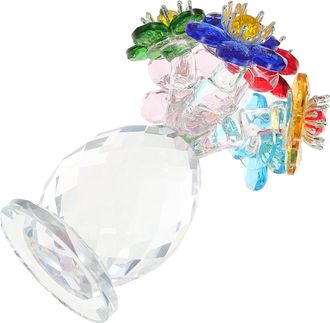 Luxshiny Kristall Sonnenblumen Ornament Dekorative Blume Aus Kristall F&uuml;r Auto Tisch Oder B&uuml;ro Handgefertigte Blumenfigur F&uuml;r Stilvolle Inneneinrichtung Als F&uuml;