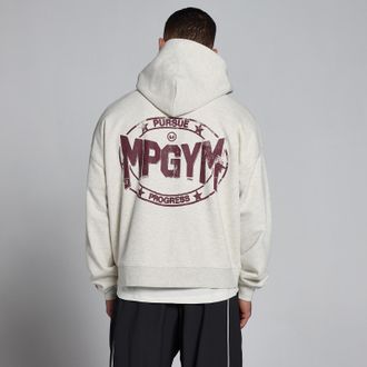MyProtein Sweat &agrave; capuche zipp&eacute; loopback oversize Lift MP homme - Gris chin&eacute; cr&egrave;me - XS