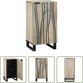 vidaXL Massivholz Mango - Sideboard Wei&szlig; 40 x 33 x 75 cm massives Mangoholz
