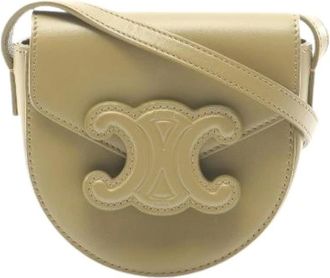 Celine Pre-owned Mini Buzas Triomphe Sac Bandouli&egrave;re en Cuir - Femme - Pre-owned - Beige - Taille: ONE Size