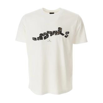 Paul Smith Domino Print Wei&szlig;es T-Shirt - - Tops - Herren - Wei&szlig; - M