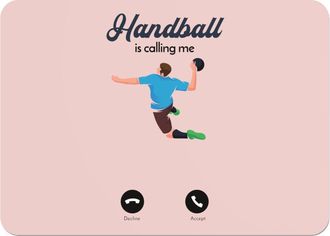 Fabulous Platzsets, weich, Unterseite aus Kork, rosa - Handball is Calling Me Sport Ball - Großes Format 39,5 x 28,5 cm, 4 Stück