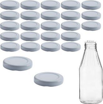 mikken Art 25 Deckel TO43 4,5 cm für Glasflaschen Twist-Off Ersatzdeckel Schraubdeckel für Milchflaschen und Saftflaschen Farbe weiss