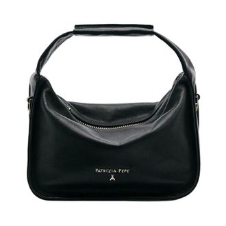 Patrizia Pepe Femme, Sacs, Noir, Taille: ONE Size Petit sac hobo contemporain en cuir