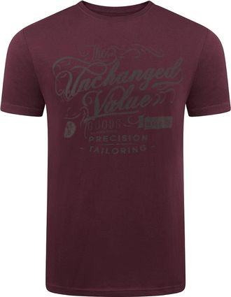Riverso Tshirt Herren Baumwolle Regular Fit RIVLeon Rundhals Kurzarm Sommer Tee Shirt Print, Größe:3XL, Farbe:Rot (GJD)