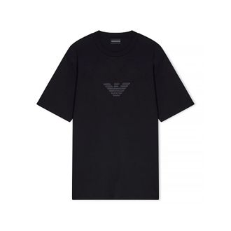 Emporio Armani T-Shirt aus Pima-Jersey - - Tops - Herren - Schwarzk - L