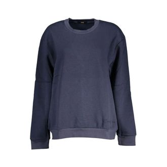 Cavalli Femme, Sweatshirts et sweats &agrave; capuche, Bleu, Taille: 40 FR SweaT-shirt en Molleton Bleu Brod&eacute;