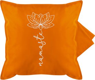 Shirtracer Kissenbezug - Dekoration Kissen - Namaste Lotusbl&uuml;te Yoga Chakra - 50 x 50 cm - Orange - oktoberfest-design joga kissenh&uuml;lle blume kissenh&uuml;llen lotus 