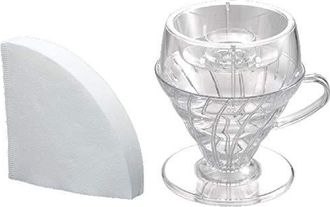 Hario Hario V60 Tropfhilfe-Set, 02 klar, PDA-1524-T, 140ml, Black