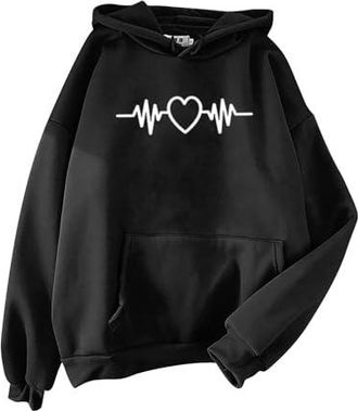 Generic Sweat &agrave; capuche pour femme - Mode - Avec capuche uni - V&ecirc;tements &eacute;l&eacute;gants - Haut &eacute;l&eacute;gant - Loisirs - Adolescentes - Filles - Pull en coton d&eacute;contract&eacute;