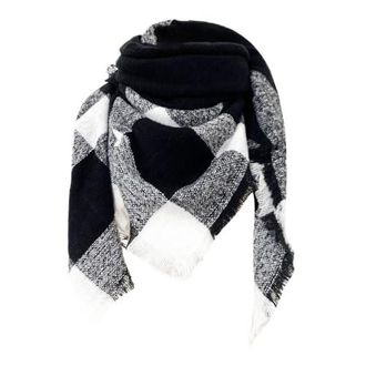 Generic &Eacute;charpe Homme Bleu &Eacute;l&eacute;gant &agrave; Carreaux New Thorn &Eacute;charpe Carr&eacute;e pour Femme &Eacute;charpe Triangle &agrave; Carreaux pour Femme &Eacute;charpe Cachemire Noir Femme, Blanc.,