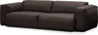Studio Copenhagen home24 3-Sitzer Sofa Braun Echtleder Neka 251 x 71 x 102cm Modern