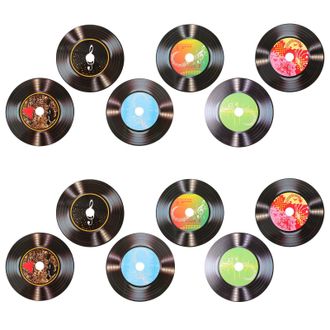 Lurrose Schallplatten Wanddeko aus Papier 12 St&uuml;ck im Retro Stil f&uuml;r Party und Zimmerdekoration Strapazierf&auml;hig und Leicht zu Reinigen Vintage Vinyl Dekoratio