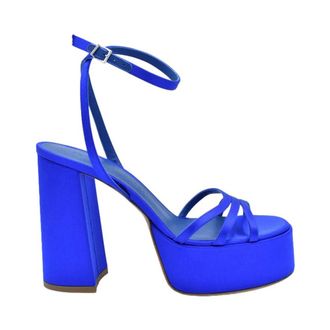 Sergio Levantesi Blaue Seiden Plateau Sandalen - - Shoes - Damen - Blau - 38 EU