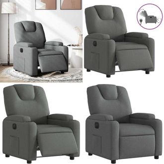 vidaXL Relaxsessel Elektrisch Dunkelgrau Stoff - Fernsehsessel - Relaxsessel - Elektrischer Sessel - Bequeme Lounge Chair - Wohlf&uuml;hlsitz - Home & Living
