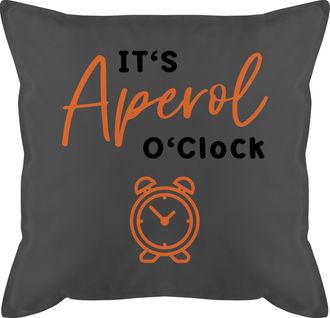 Shirtracer Kissen 50x50 - Karneval & Fasching - Its Spritz o Clock Aperol Spriz JGA Fun Kostüm Aperoli Geschenk I - 50 x 50 cm - Grau - Indoor karnevalskissen Fa