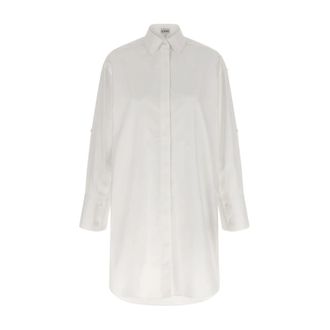 Loewe Baumwoll-Hemdblusenkleid - - Blouses & Shirts - Damen - Wei&szlig; - S