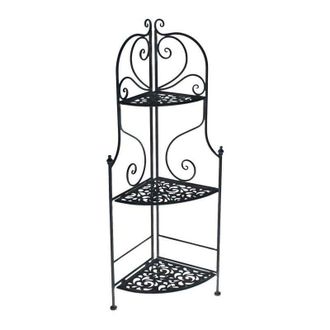 Vacchetti Vacchetti - Jessica schwarzes Eckregal aus Metall 3 Böden cm48x33h120