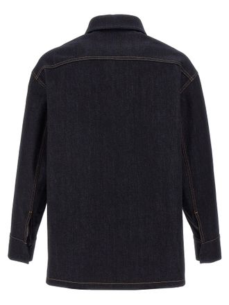 Fendi Mens Blue Cotton Denim Jacket Clothing