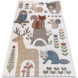 RugsX Rugsx - Tapis bono 8425 Animaux de la forêt crème/marron multicolour 180x270 cm