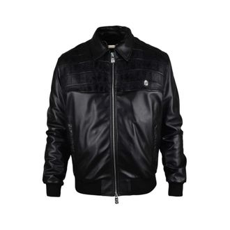 Billionaire Boys Club Glattleder-Bomberjacke - - Jackets - Herren - Schwarzk - L