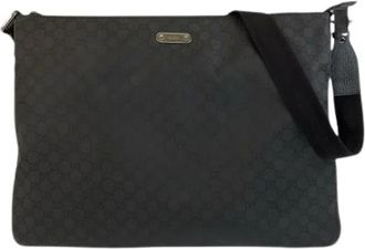 Gucci Sac bandouli&egrave;re en nylon et cuir Pre-owned - Homme - Pre-owned - Noir - Taille: ONE Size