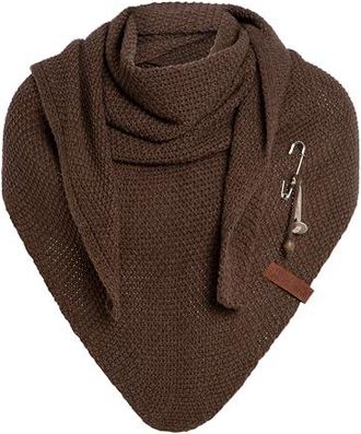 Knit Factory Coco Châle Tricoté - Foulard Triangle - Foulard femme pour lautomne et lhiver - Écharpe Femme - Châle Femme - 100% Fabriqué en Europe - Hazel - 190x85