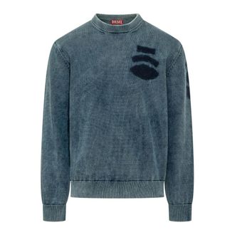 Diesel Rippstrick-Pullover mit Rundhalsausschnitt - - Sweatshirts & Hoodies - Herren - Blau - S