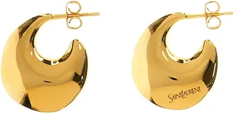 Saint Laurent Teardrop Metal Hoop Earrings - Gold