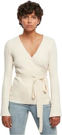 Urban Classics Cardigan en Tricot côtelé pour Femme Sweater, Sable Blanc