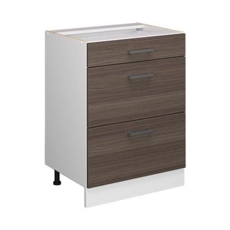 Vicco Unterschrank R-Line, Grau, 60 cm mit Schubladen, ohne Arbeitsplatte