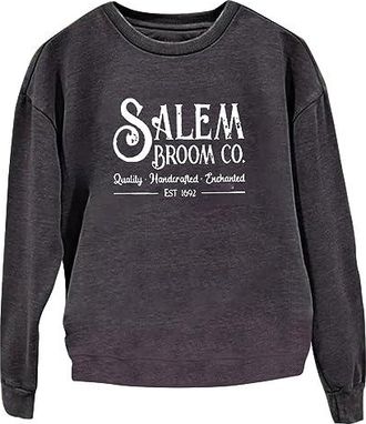 Generic Sweat-shirt &agrave; manches longues et col rond d&eacute;contract&eacute; pour femme - Sweatshirts sans capuche grande taille - Sweatshirts d&eacute;contract&eacute;s avec mots imprim&eacute;