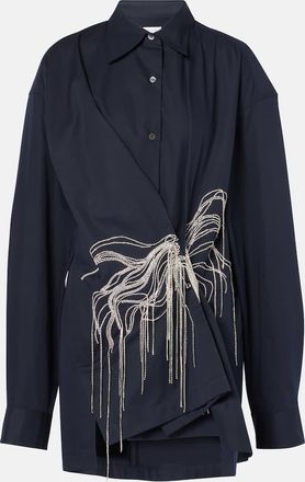 Dries Van Noten Hemd aus Baumwoll-Gabardine mit Kristallen
