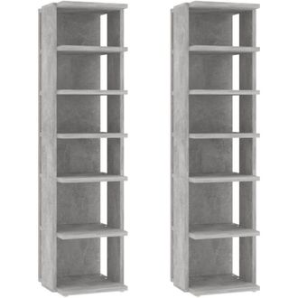 vidaXL Schuhschr&auml;nke 2 Stk. Betongrau 27,5x27x102 cm - Vidaxl