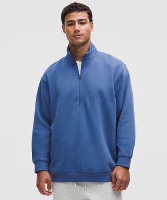 lululemon Steady State Sweater mit halblangem Rei&szlig;verschluss f&uuml;r M&auml;nner - Gr&ouml;&szlig;e 2XL in Brilliant Blue