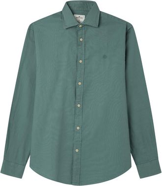 Springfield Herren Structure Light Oxford Shirt with Tree Embroidery and Nacar Buttons Leichtes Hemd, gr&uuml;n, M