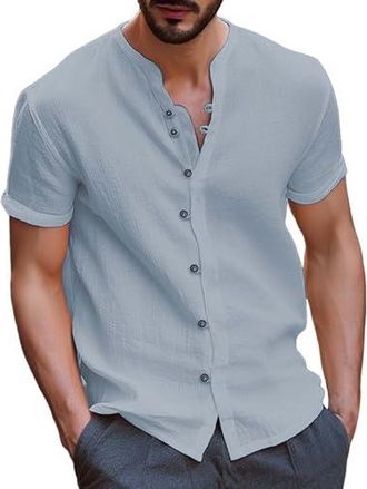 Generic Uwdiohq Prime Deals Chemisette Blanche Homme 4XL Chemise Hawa&iuml;enne Rose Chemise en Maille Homme Deguisement Annee 60 Homme Vetement Homme Grande Taill