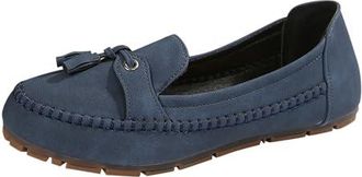 Generic Mocassins plats en cuir pour femme - Chaussures de loisirs l&eacute;g&egrave;res - Semelle souple - Chaussures de marche &eacute;l&eacute;gantes et confortables - Chaussures de c