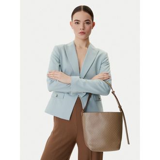 Calvin Klein Handtasche Calvin Klein Emblem Aop Medium Bucket LV04F3365G Beige