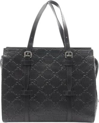 Gucci Sac cabas en cuir emboss&eacute; GG Pre-owned - Homme - Pre-owned - Noir - Taille: ONE Size