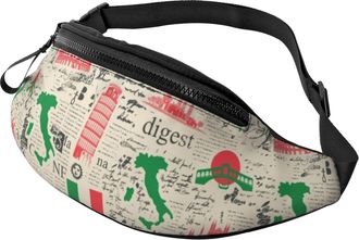 Generic Handytasche Tasche Verstellbarer Umh&auml;ngetaschen Italienisches Retro-Thema Stylisch Brustbeutel F&uuml;r Running Wandern Laufen 14X35Cm