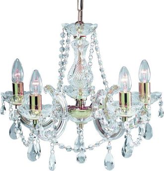 Searchlight Searchlight - Marie Therese - Lustre en cristal &agrave; 5 ampoules au fini laiton poli, E14